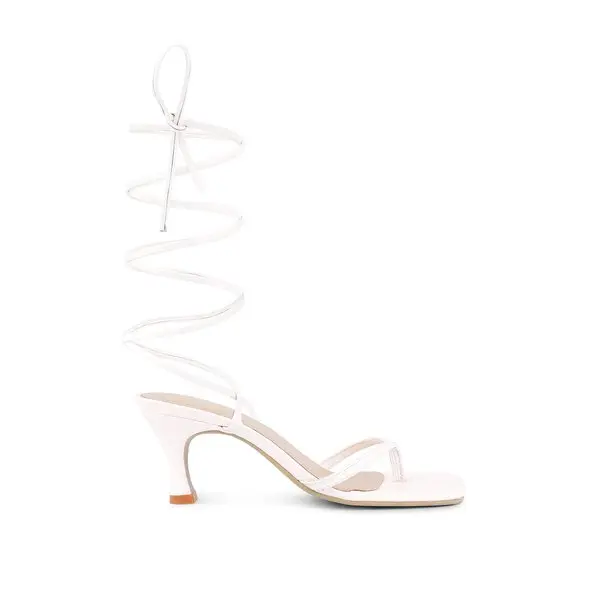 RAG & CO Dorita Kitten Heel Lace Up Sandal By - White