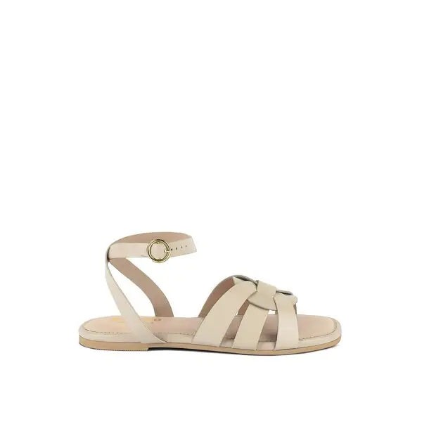 RAG & CO Neutrals Ashton Flat Ankle Strap Sandals By