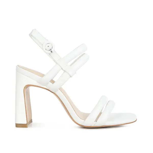 RAG & CO Avianna Slim Block Heel Sandal By - White