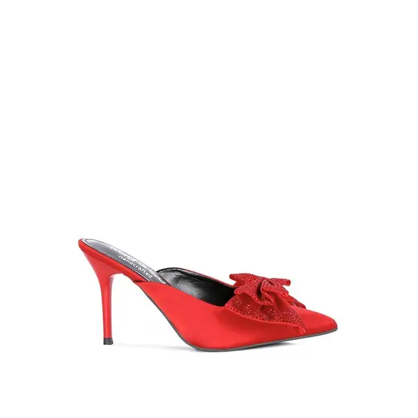 RAG & CO Elisda Embellished Bow High Heel Mules In By