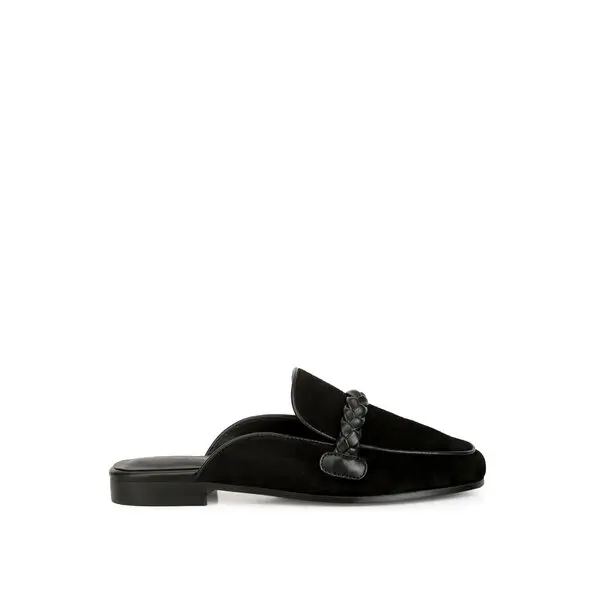 RAG & CO Lavinia Suede Leather Braided Detail Mules In By