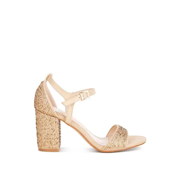 RAG & CO Neutrals Navoli Rhinestones Embellished Sandals In By