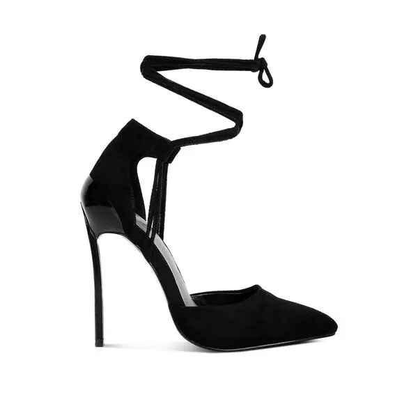 RAG & CO Rule-breaker Lace Up Stiletto Sandals By - Black