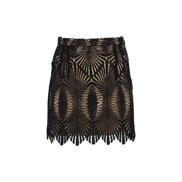 ZETAYE Maxine Deco Lace Mini Skirt - Black