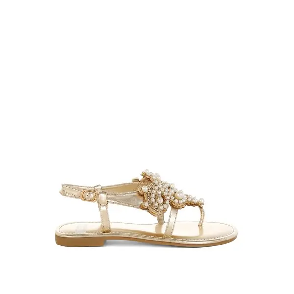 RAG & CO Opazie Metallic Pearl Embellished Flats In By