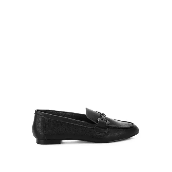 RAG & CO Taranis Monochromatic Horsebit Real Leather Loafers In By