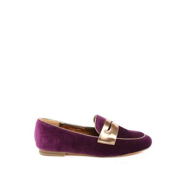 RAG & CO Malta Penny Strap Velvet Loafers In By