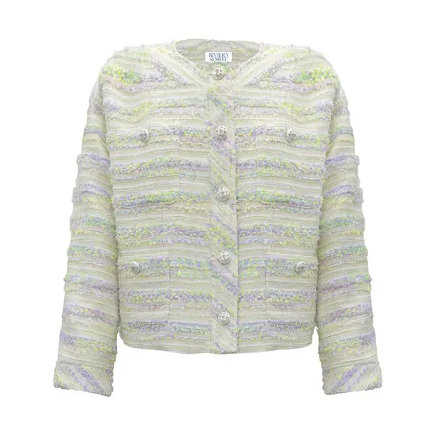 RIVIERA SOIRÉE Abby Round-neck Tweed Jacket