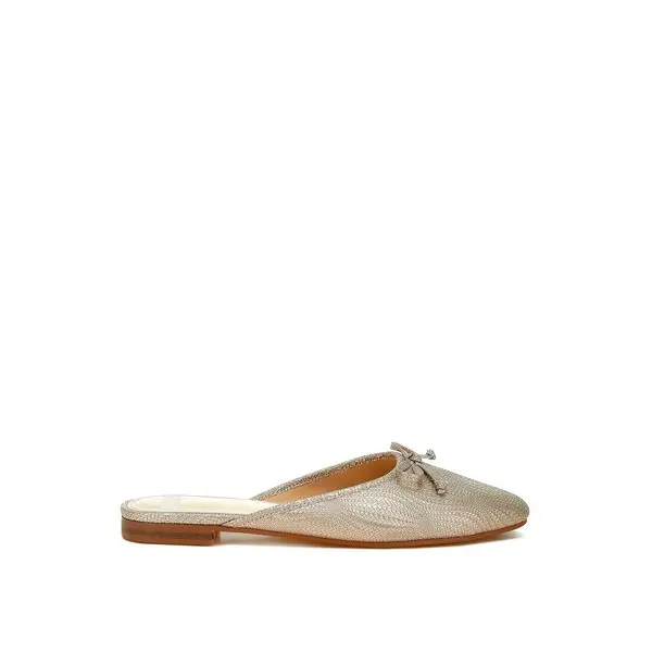 RAG & CO Jaylor Party Bow Slip-on Mules In By - Gold