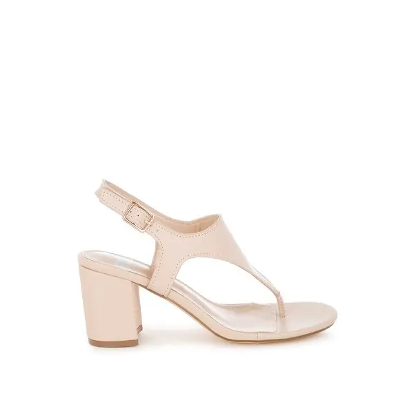 RAG & CO Neutrals Ann Real Leather Thong Toe Sandals In Beige By - Beige/black