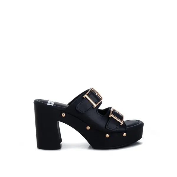 RAG & CO Kenna Dual Buckle Strap Sandals In By - Black