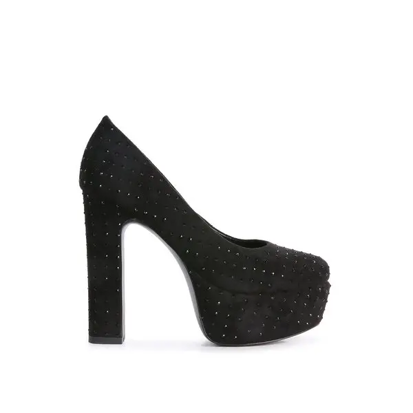 RAG & CO Poppins Glinting Platform High Pumps In By - Black