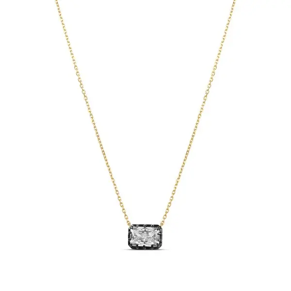 SHYMI Black Rhodium Emerald Necklace - Gold