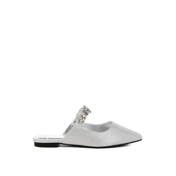 RAG & CO Magnum Diamante Strap Glitter Mules In By