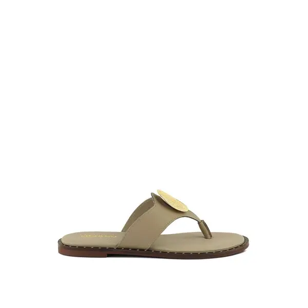 RAG & CO Neutrals Kathleen Embellished Slip-on Thong Sandals By