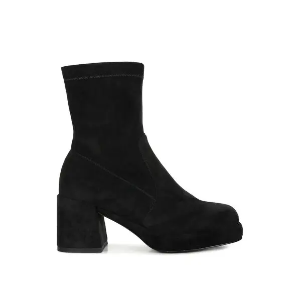 RAG & CO Two-cubes Suede Platform Ankle Boots In By