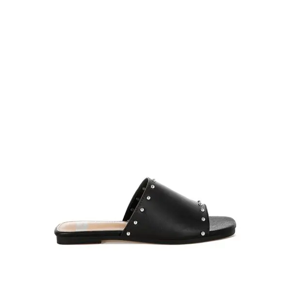 RAG & CO Renaldi Genuine Leather Studded Slip-on Flats In By