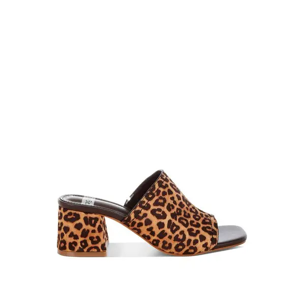 RAG & CO Carmila Square Toe Block Heels In Leopard By