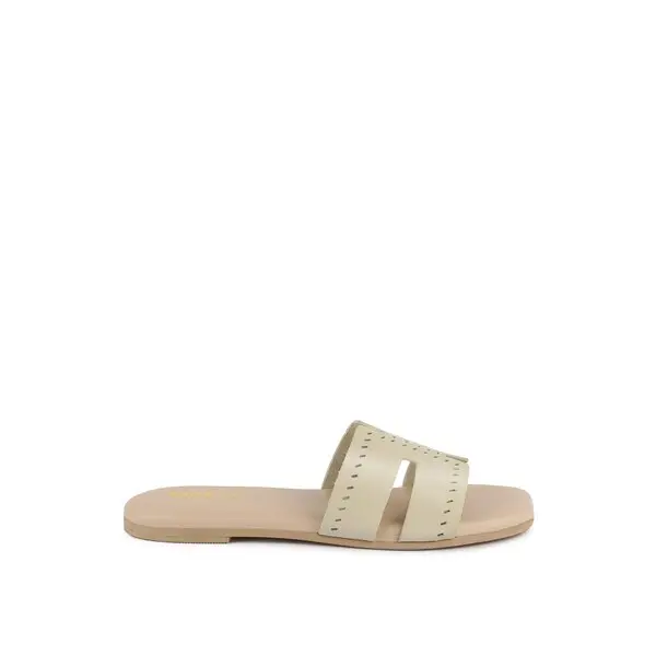 RAG & CO Neutrals Ivanka Cut Out Slip On Sandals In By