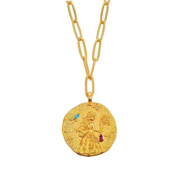 AUROZIA Constellations Virgo Double-sided Coin Necklace
