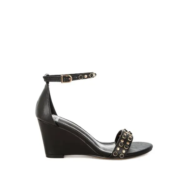 RAG & CO Nidara Studs Embellished Genuine Leather Sandals In By