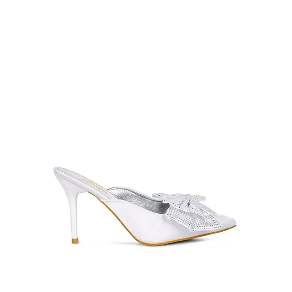 RAG & CO Elisda Embellished Bow High Heel Mules In By