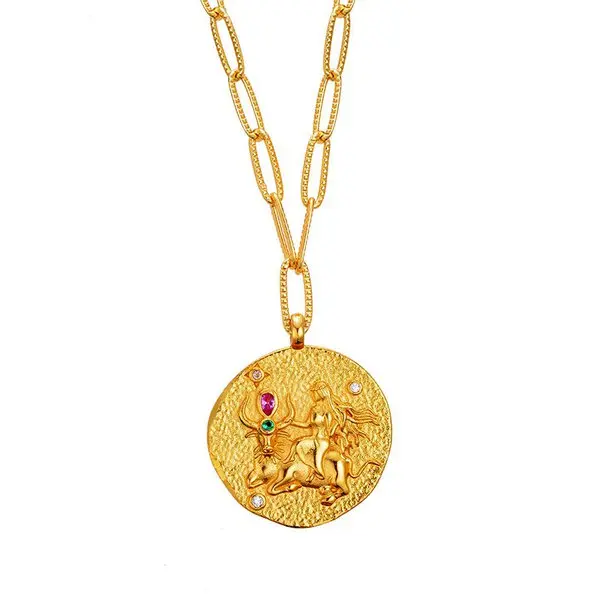 AUROZIA Constellations Taurus Double-sided Coin Necklace