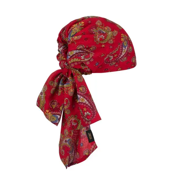 SIBI HATS Neli Paisley Print Cotton Bandana - Red
