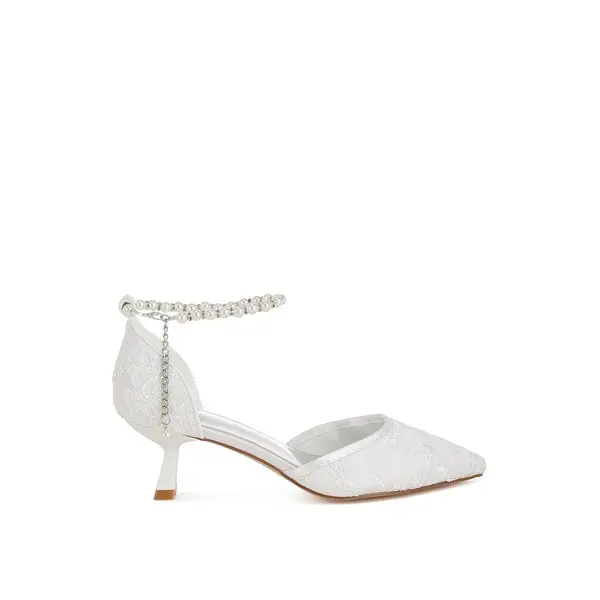 RAG & CO Laika Lace Kitten Heel Sandals In By