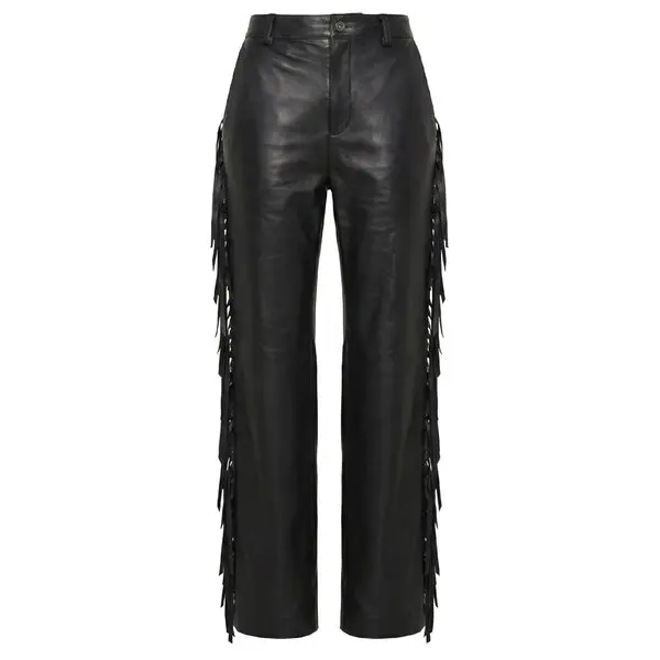 ANNA GATTO Fringed Leather Pants