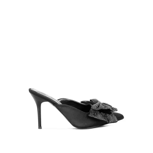RAG & CO Elisda Embellished Bow High Heel Mules In By