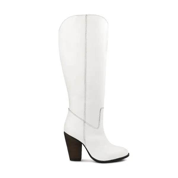 RAG & CO Great-storm Leather Calf Boots In By - White