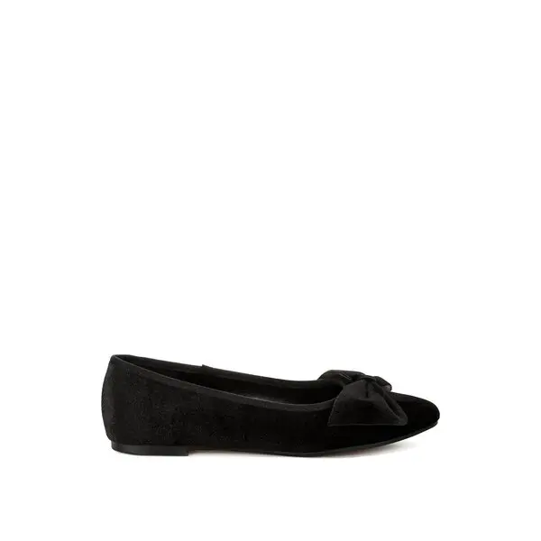 RAG & CO Pothos Luxurious Velvet Bow Ballerinas In By