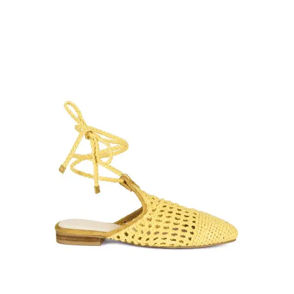 RAG & CO Bartsi Handwoven Tie Up Flat Mules By