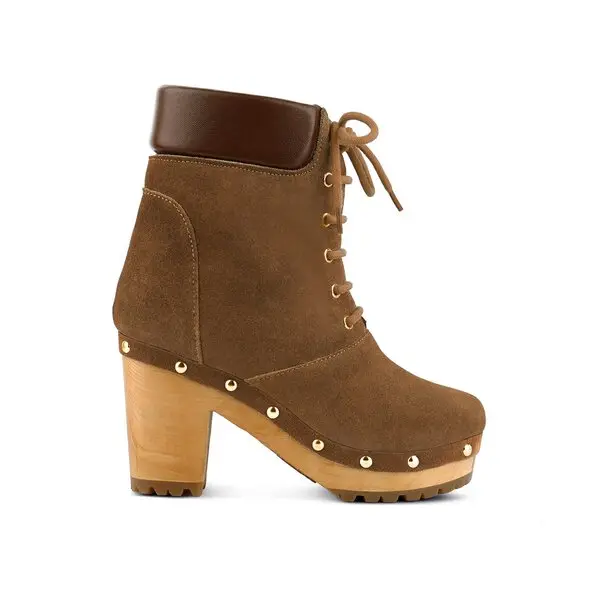 RAG & CO Neutrals Maaya Handcrafted Collared Suede Boot In Tan By - Brown