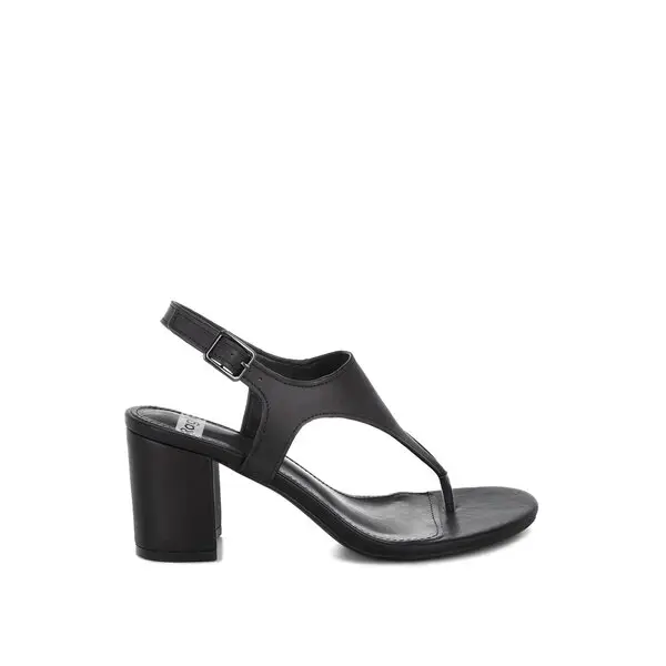 RAG & CO Ann Real Leather Thong Toe Sandals In By - Black