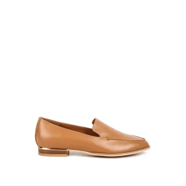 RAG & CO Richelli Metallic Sling Detail Loafers In Tan By
