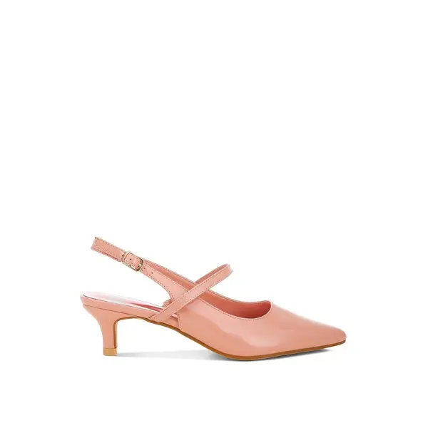 RAG & CO Abloom Kitten Heel Slingback Sandals In By - Pink