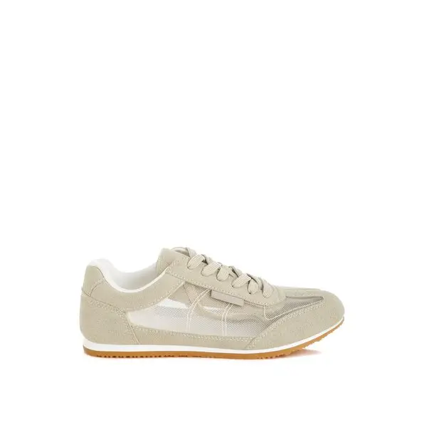 RAG & CO Neutrals Milon Microfiber & Mesh Sneakers In By - Beige