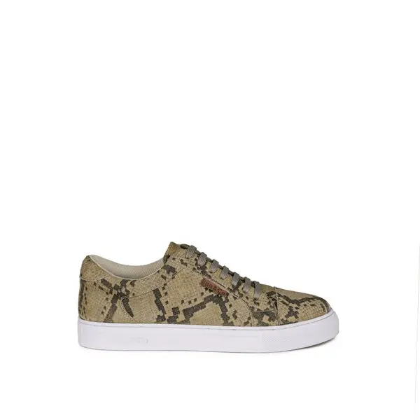 RAG & CO Ashford Snake Print Handcrafted Sneakers By - Black