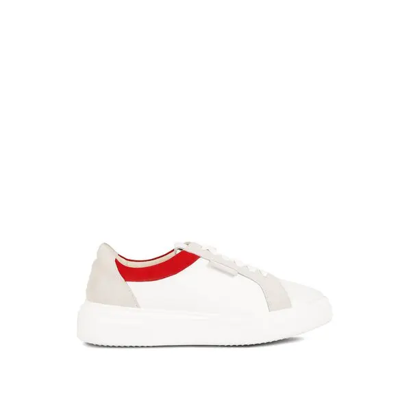 RAG & CO Endler Color Block Leather Sneakers In By - Red