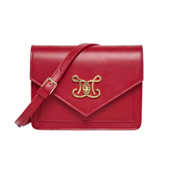 DE MARQUET Envelope Calfskin Scarlet