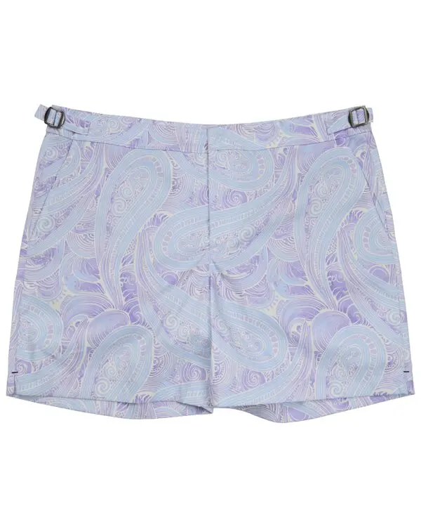 LORDS OF HARLECH Neptune Marakesh Paisley Helio Tailored Swim Short - Purple