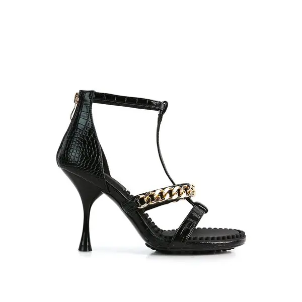 RAG & CO Dakota Metal Chain Embellisht Sandals In By