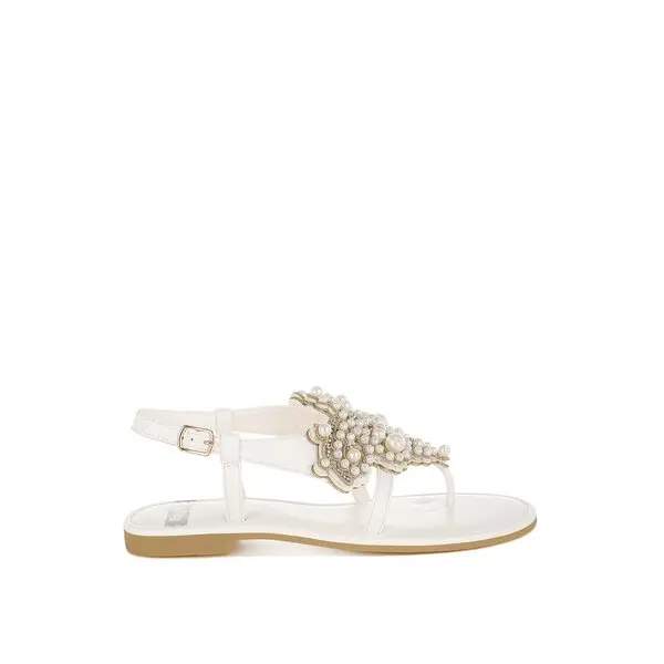 RAG & CO Nayasa Pn Buckle Pearls Flats In By - White