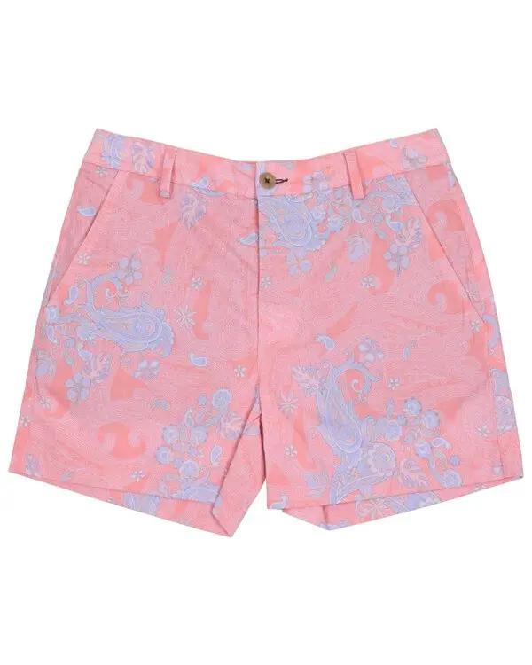 LORDS OF HARLECH Freda Paisley Explosion Coral Tailored Short