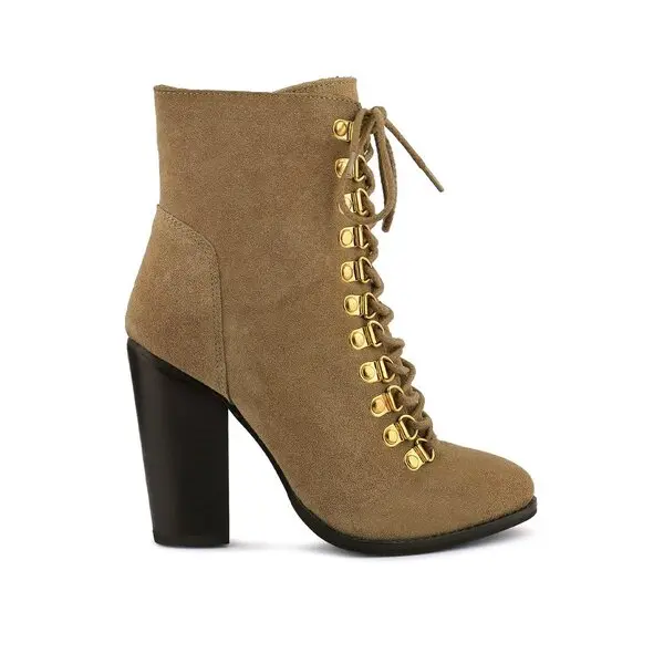 RAG & CO Neutrals Goose-feather Antique High Heeled Ankle Boot In By - Beige