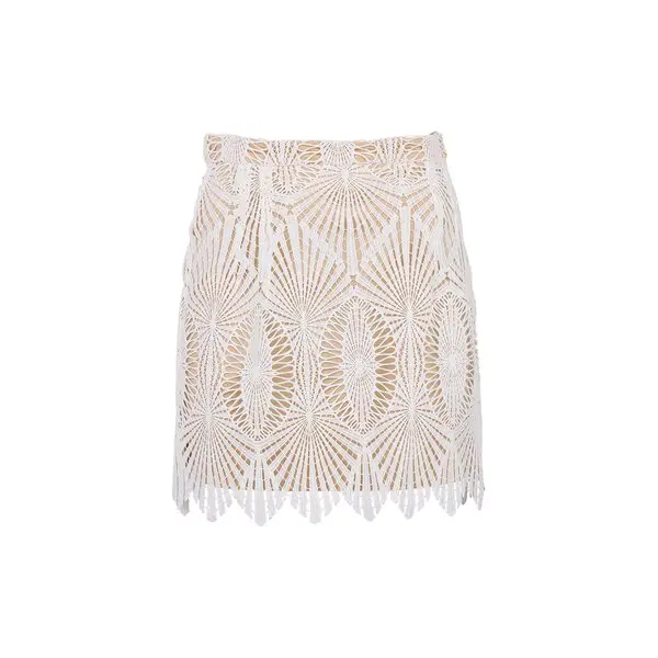 ZETAYE Maxine Deco Lace Mini Skirt - White