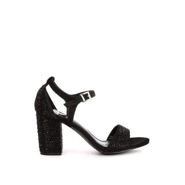 RAG & CO Navoli Rhinestones Embellished Sandals In By - Black