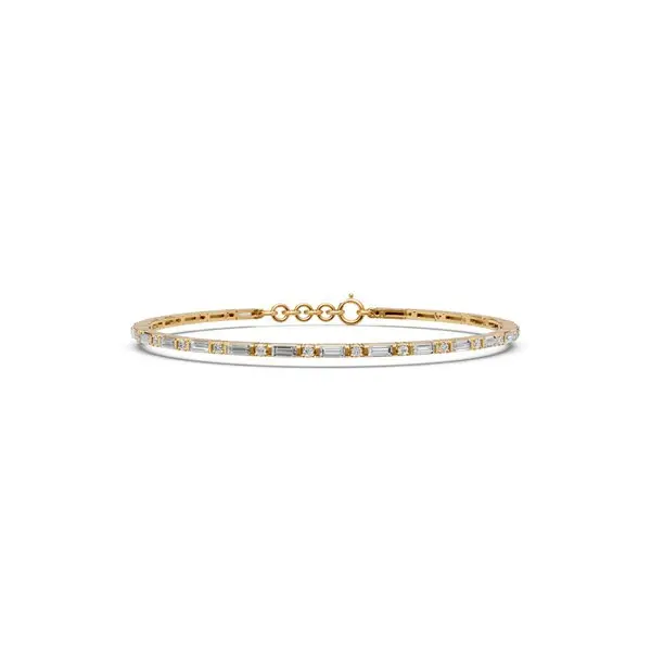 AYA FINE JEWELRY Sloane 2 Carat Round & Baguette Lab Grown Diamond Tennis Bracelet In Gold - Yellow